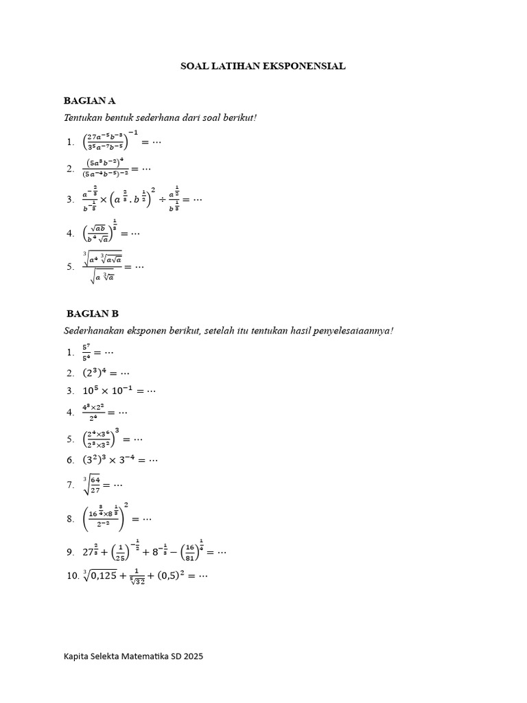 Soal Latihan Eksponensial | PDF