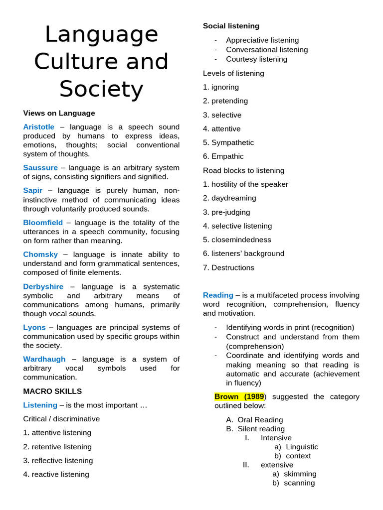 Language Theories and Communication Skills | PDF | Linguistics ...