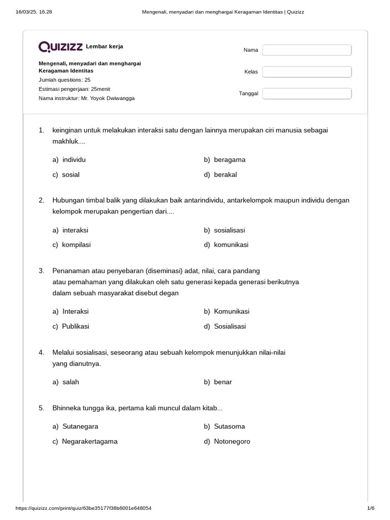 Mengenali, Menyadari Dan Menghargai Keragaman Identitas | PDF