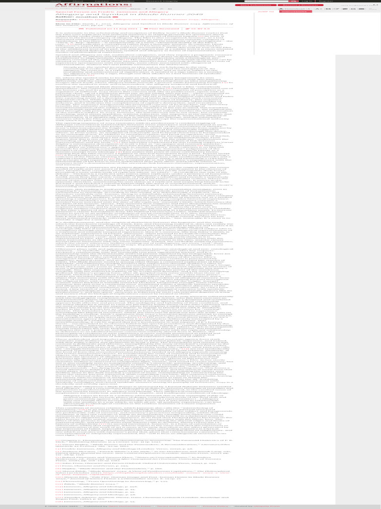 Allegory and Symbol in Blade Runner 2049 | PDF