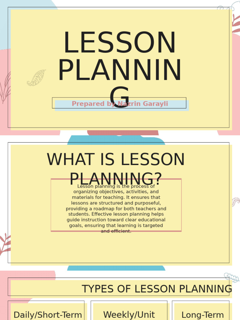 Effective Lesson Planning Guide | PDF | Lesson Plan | Teachers