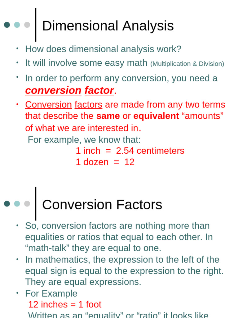 Dimensional Analysis Tutorial | PDF | Multiplication | Arithmetic