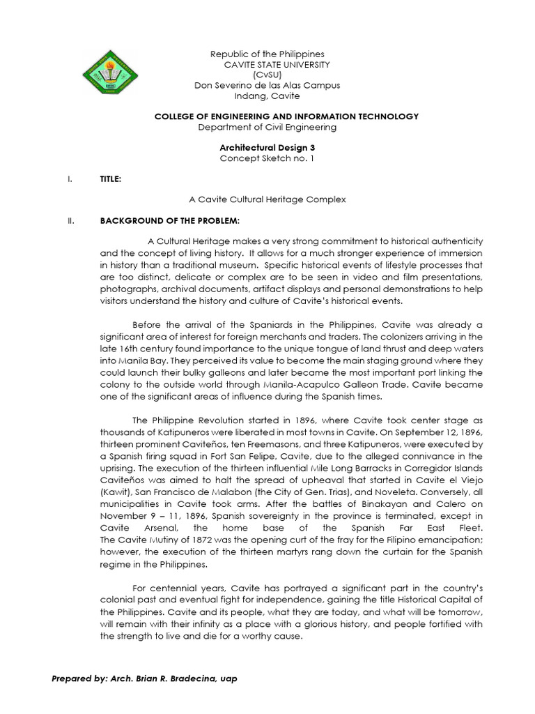 Cavite Cultural Heritage Complex Design | PDF | Philippines