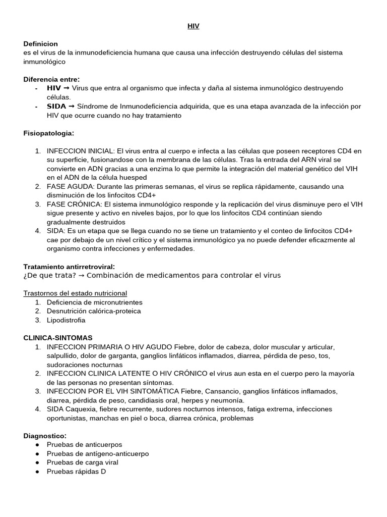 VIH: Definición y Tratamiento | PDF | VIH | Virus