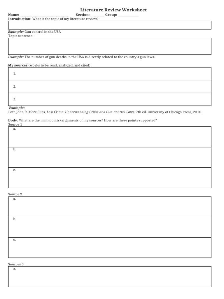 Literature-Review-Worksheet-Final | PDF