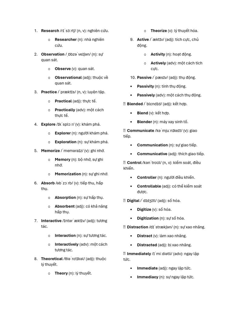 Vocabulary Unit 10 | PDF