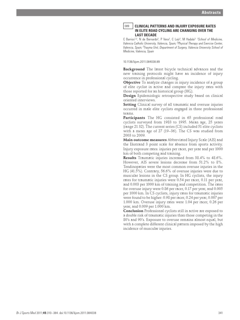 En - Clinical Patterns and Injury Exposure Rates | PDF | Medicine ...