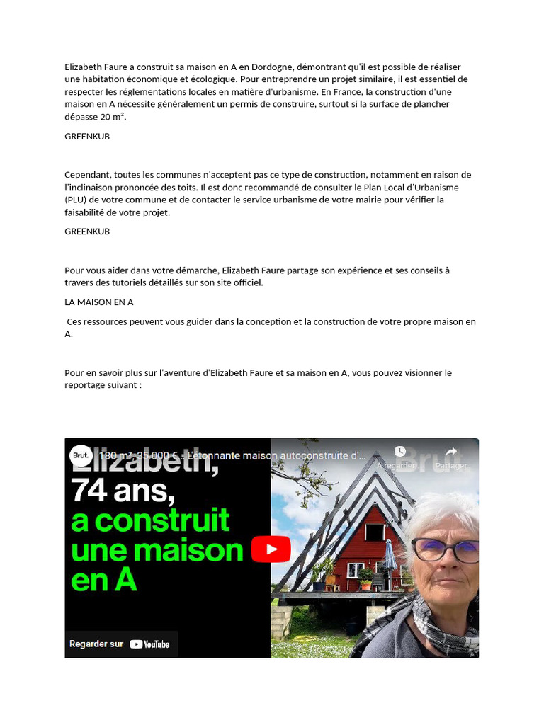 Maison en A : Guide d'Elizabeth Faure | PDF