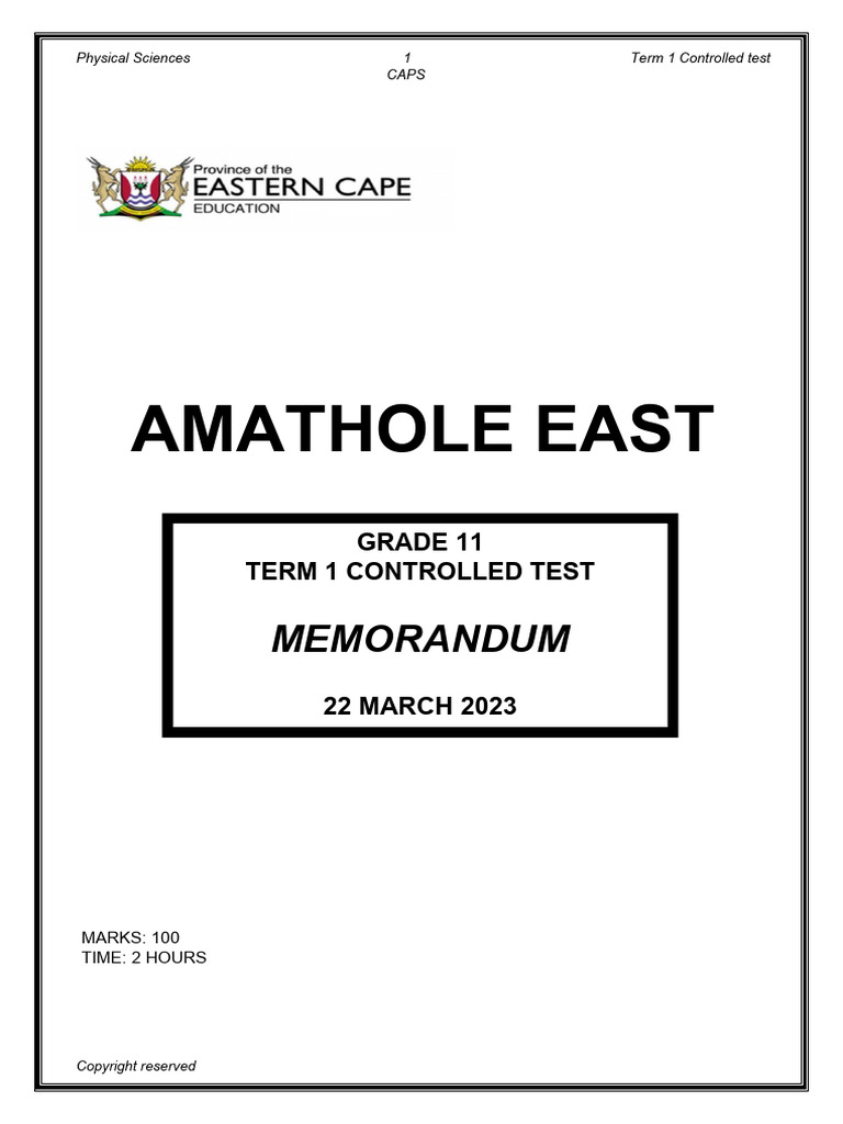p1 Qp t1 Grade 11 Controlled Memo_250317_172744 | PDF | Force ...