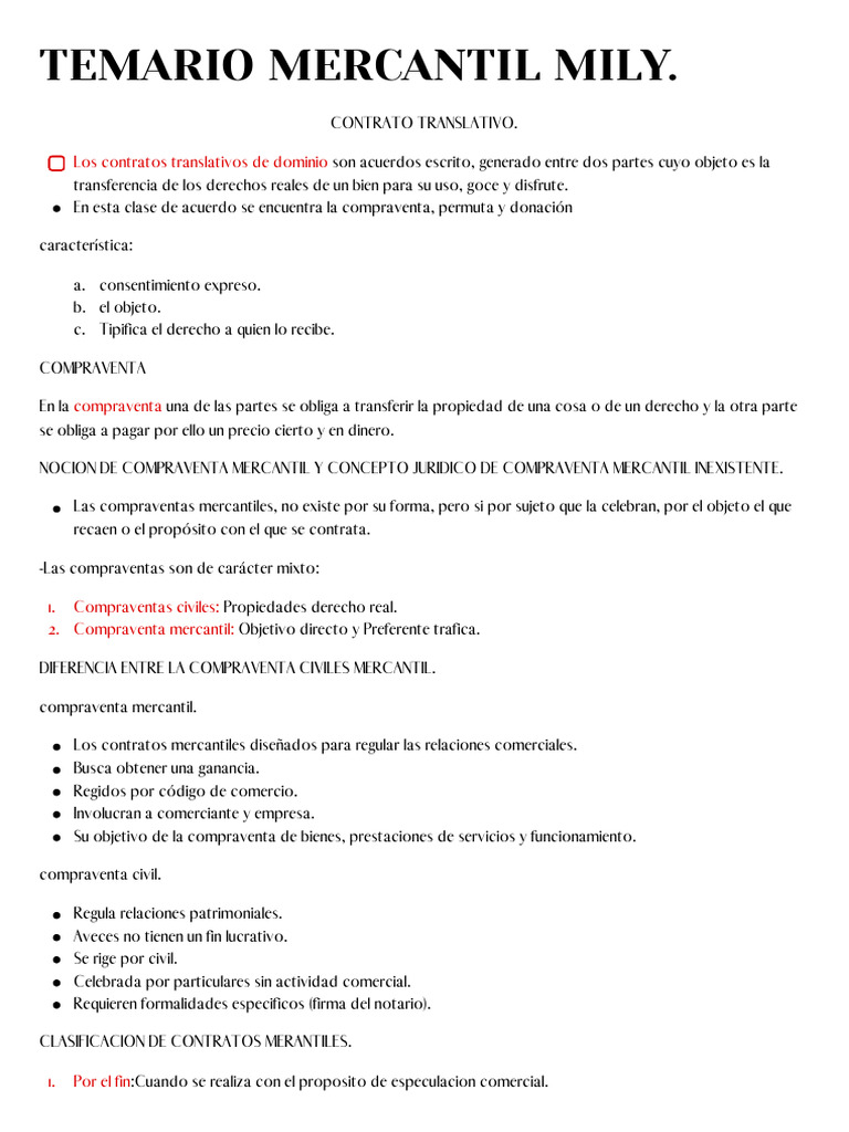 Temario Mercantil Mily. - 20250226 - 091928 - 0000 | PDF | Pagos | Derecho privado