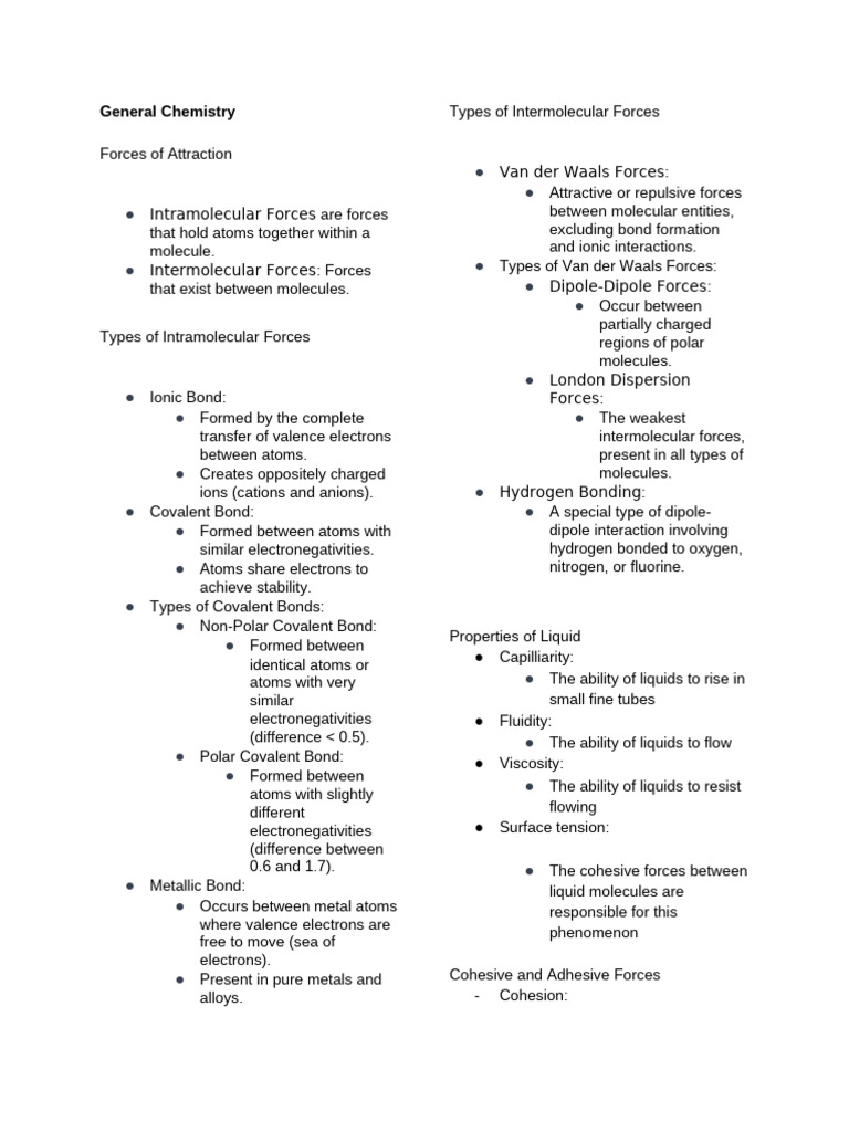 General Chemistry 2SEM Exam | PDF | Intermolecular Force | Chemical Bond