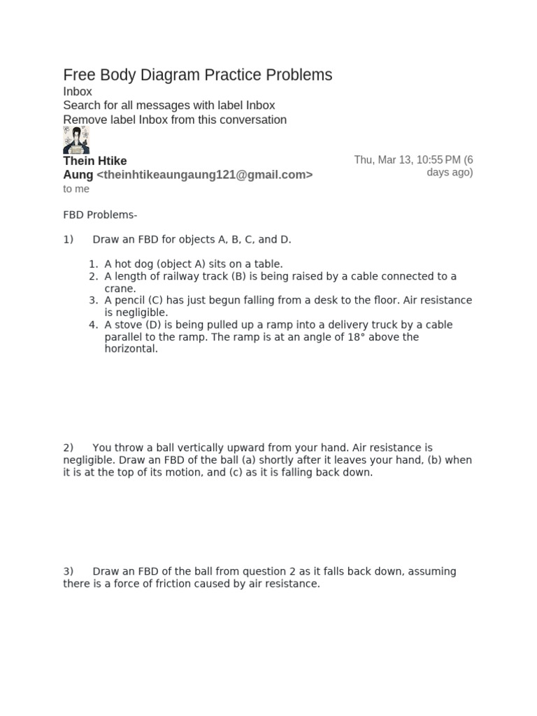 Free Body Practice Problems | PDF