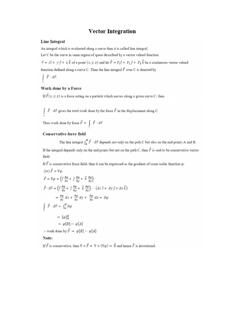 Vector Integration | PDF