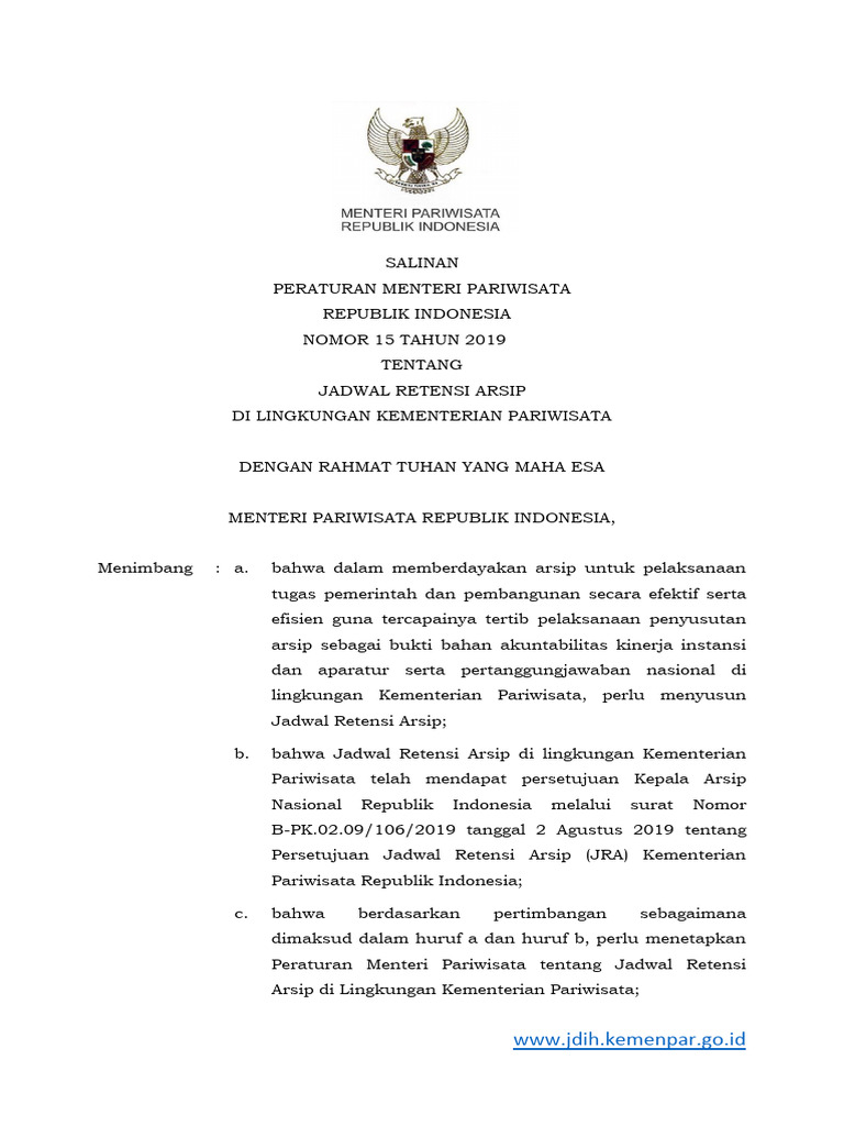 JRA Kemenparekraf | PDF