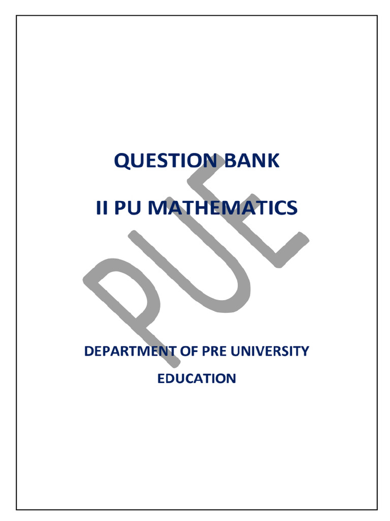 Maths Question Bank | PDF