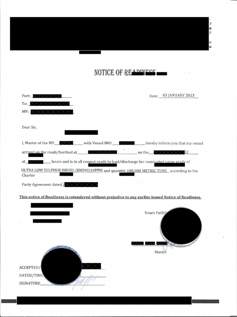 Notice of Readiness | PDF