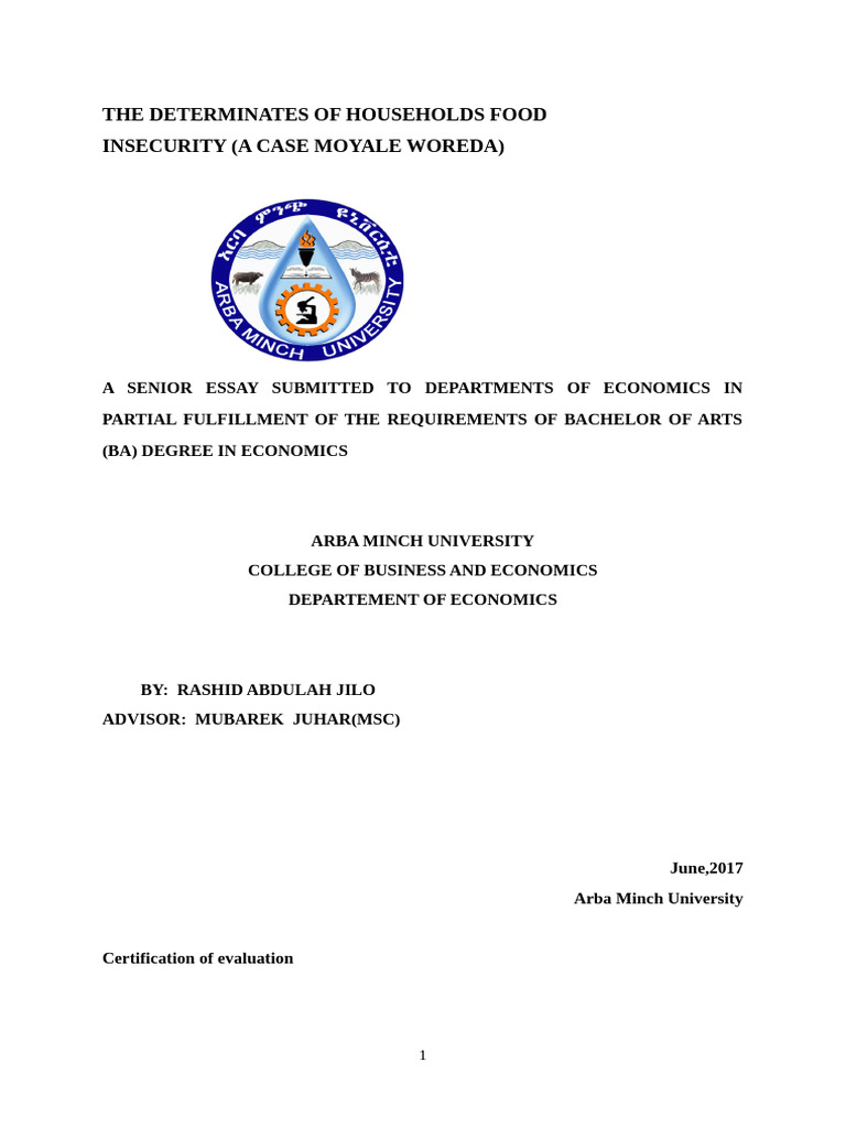 Determinants of Food Insecurity in Moyale | PDF | Food Security ...