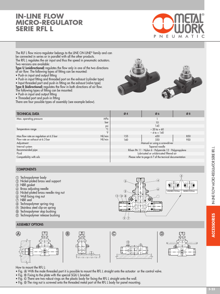 In Line Flow Control Regulator | PDF | Valve | Equipment