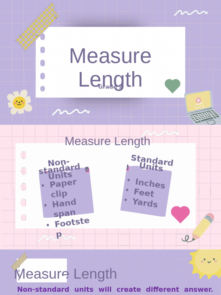 Math Grade 2 - Measure Length - Inches Feet Yards - Fahrenheit ...