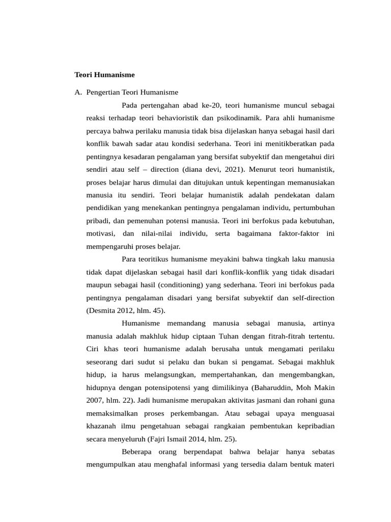 Teori Humanisme | PDF