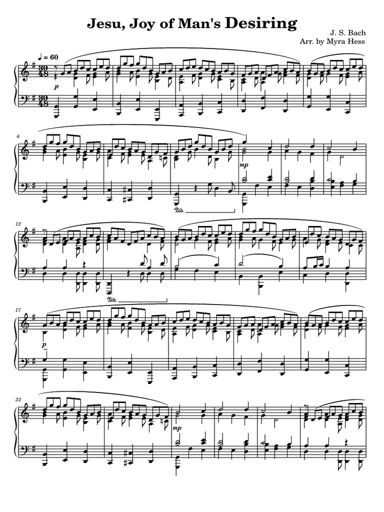 Jesu Joy of Mans Desiring Johann Sebastian Bach | PDF | Jesu, Joy Of ...