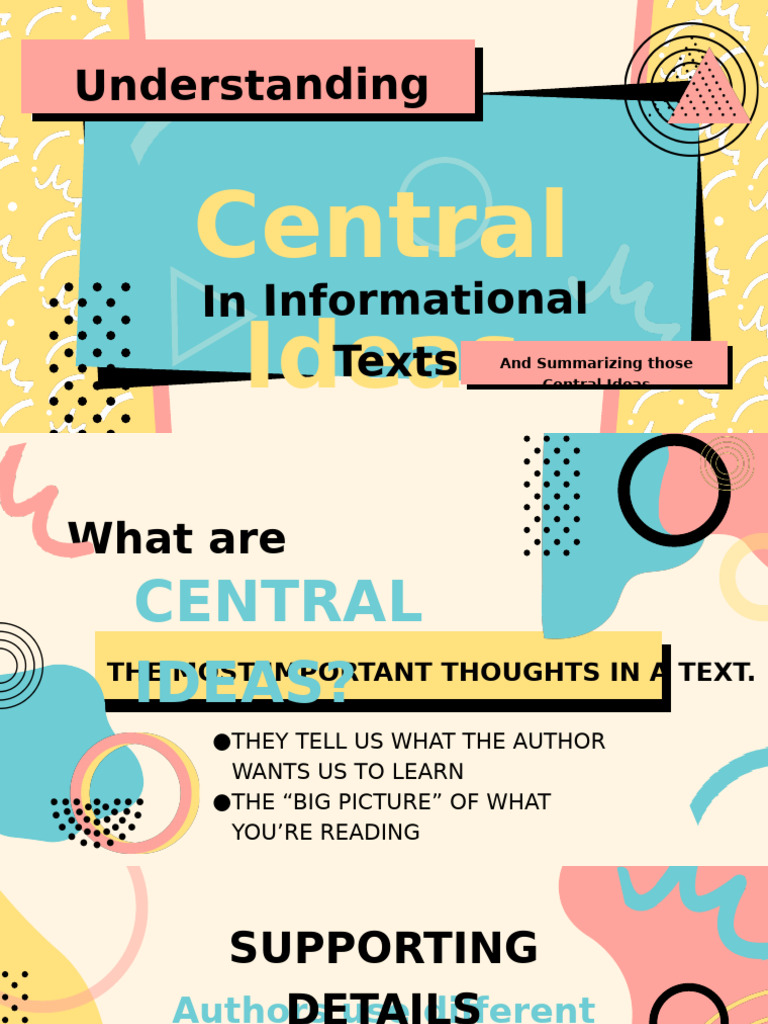 Understanding Central Ideas in Informational Texts | PDF
