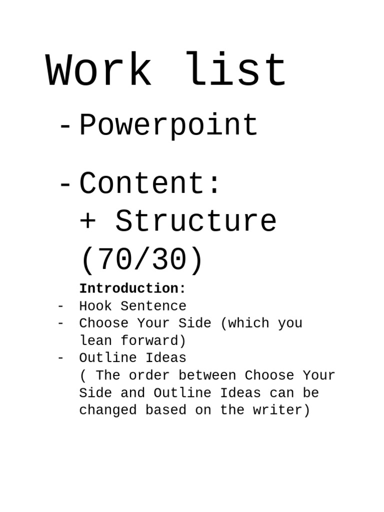 Work List | PDF