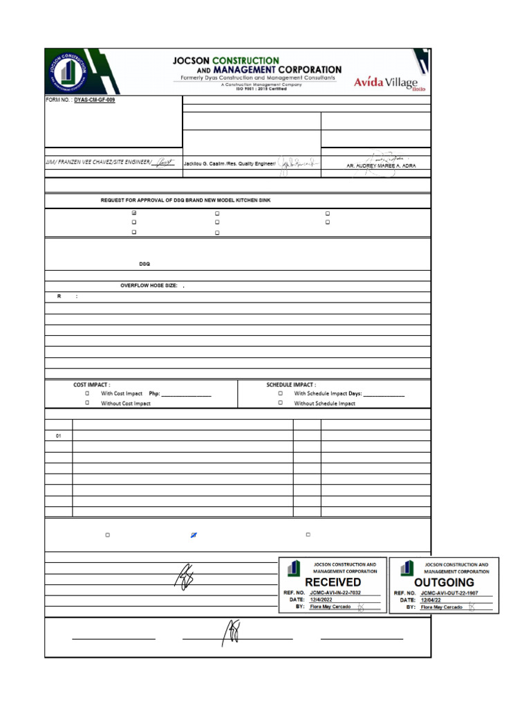 Approved RFA-KITCHEN-SINK 042222 | PDF | Kitchen | Building Materials