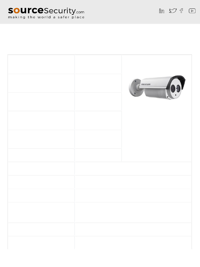 Hikvision Ds 2ce16c2t It3 CCTV Camera | PDF