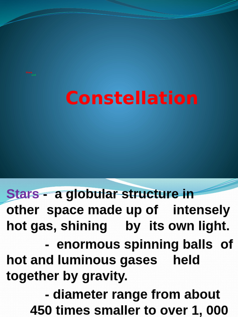Constellation Presentation | PDF | Stars | Nuclear Fusion