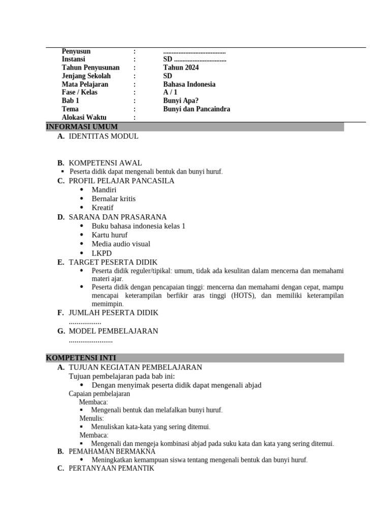 MODUL AJAR SARI MICROTEACHING | PDF