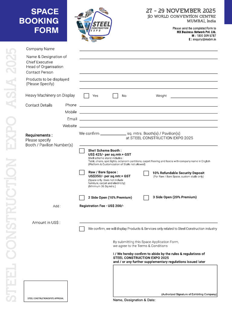 SC Mumbai 2025 - Space Application Form - International | PDF