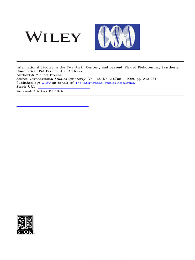 BRECHER IntlStudiesinXXICentury | PDF | Theory | Knowledge