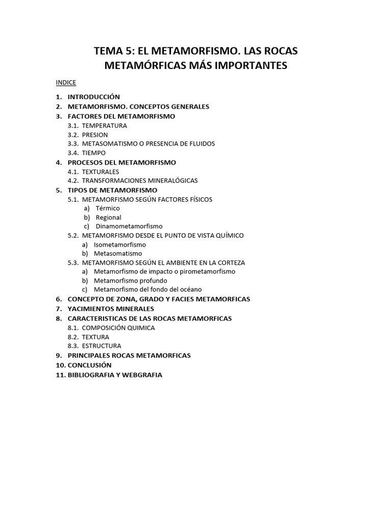 TEMA 5 Imp | PDF | Roca (geología) | Minerales