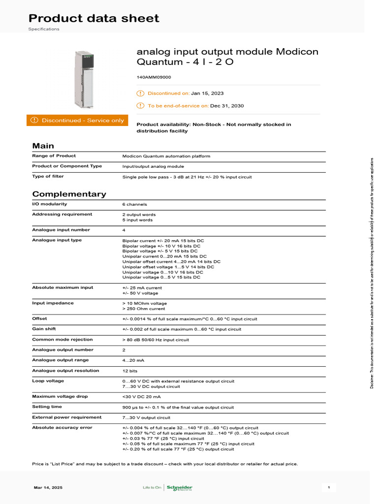 Schneider Electric - Modicon-Quantum-PAC - 140AMM09000 | PDF ...