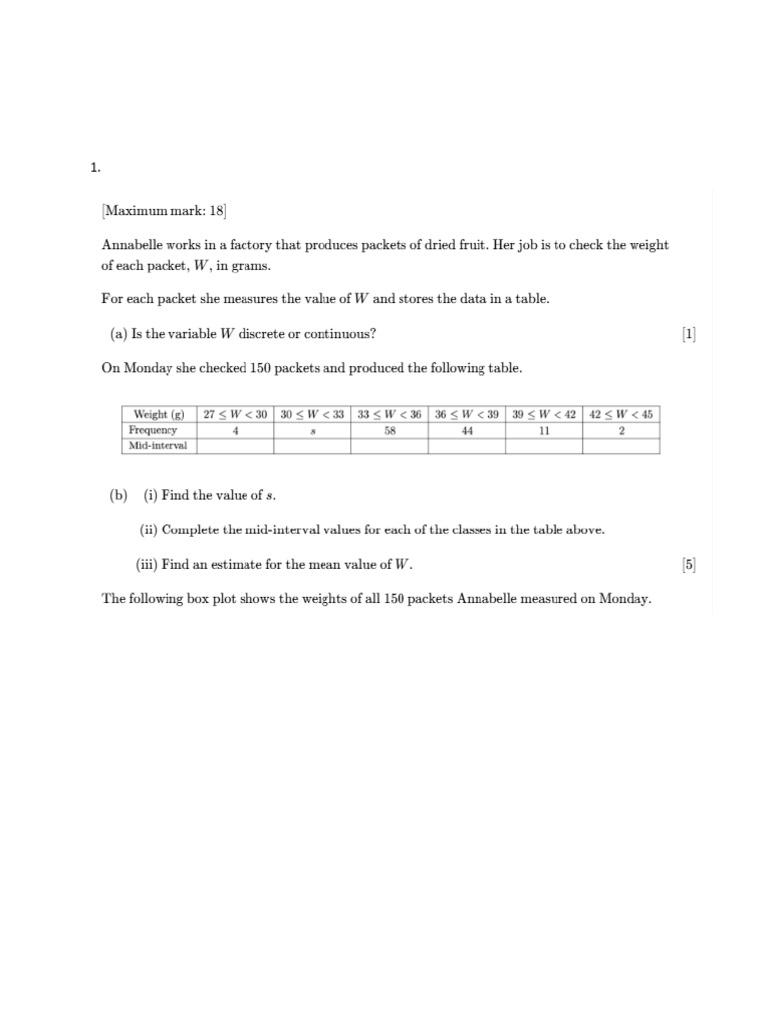 Revision Worksheet - Statistics | PDF