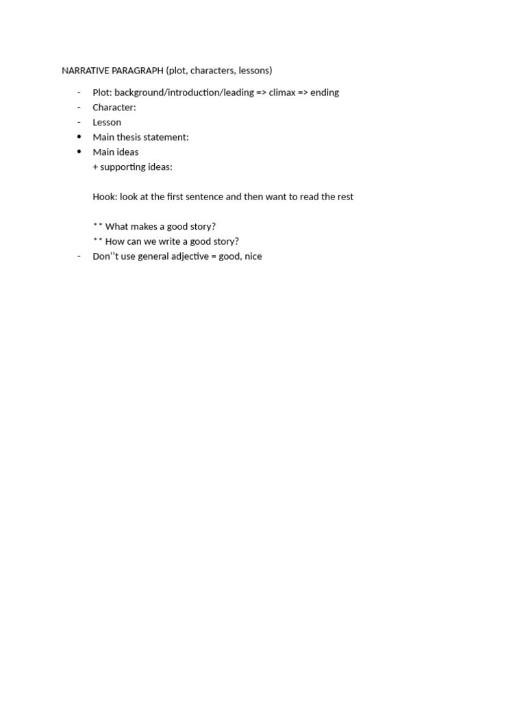 Narrative Paragraph | PDF
