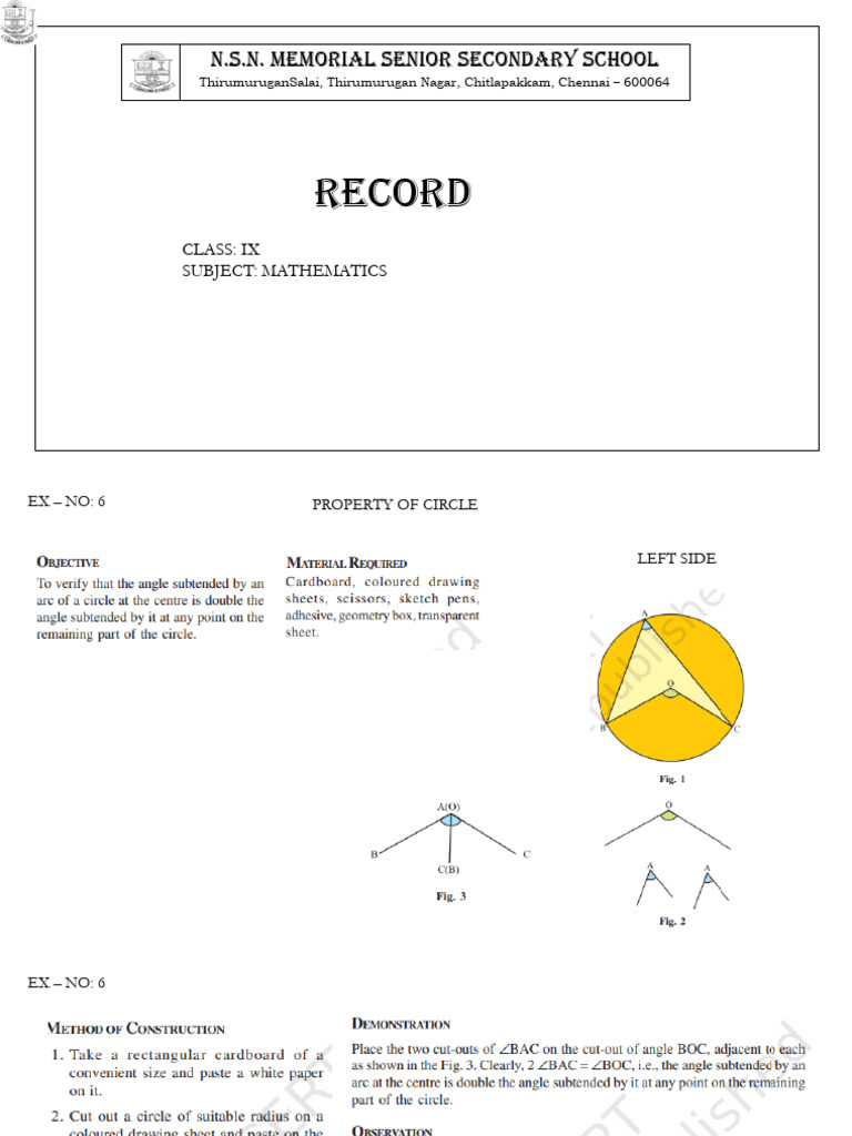MATH RECORD G9 EXP. 6-10 | PDF