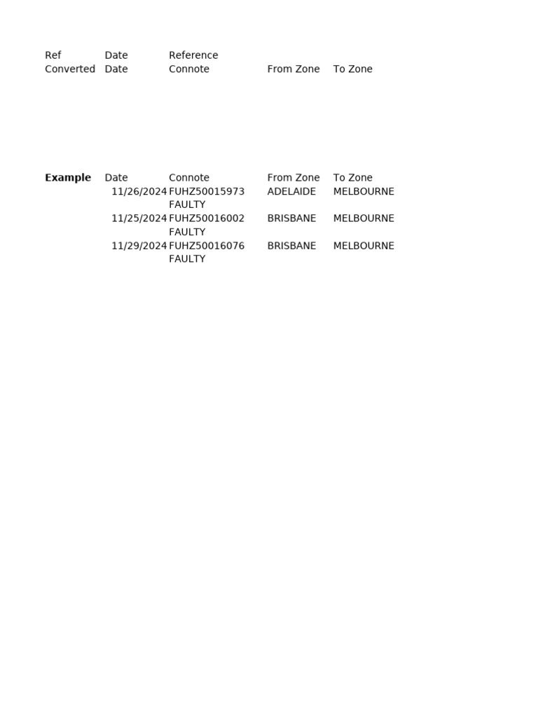 Startrack - Data Conversion Template | PDF