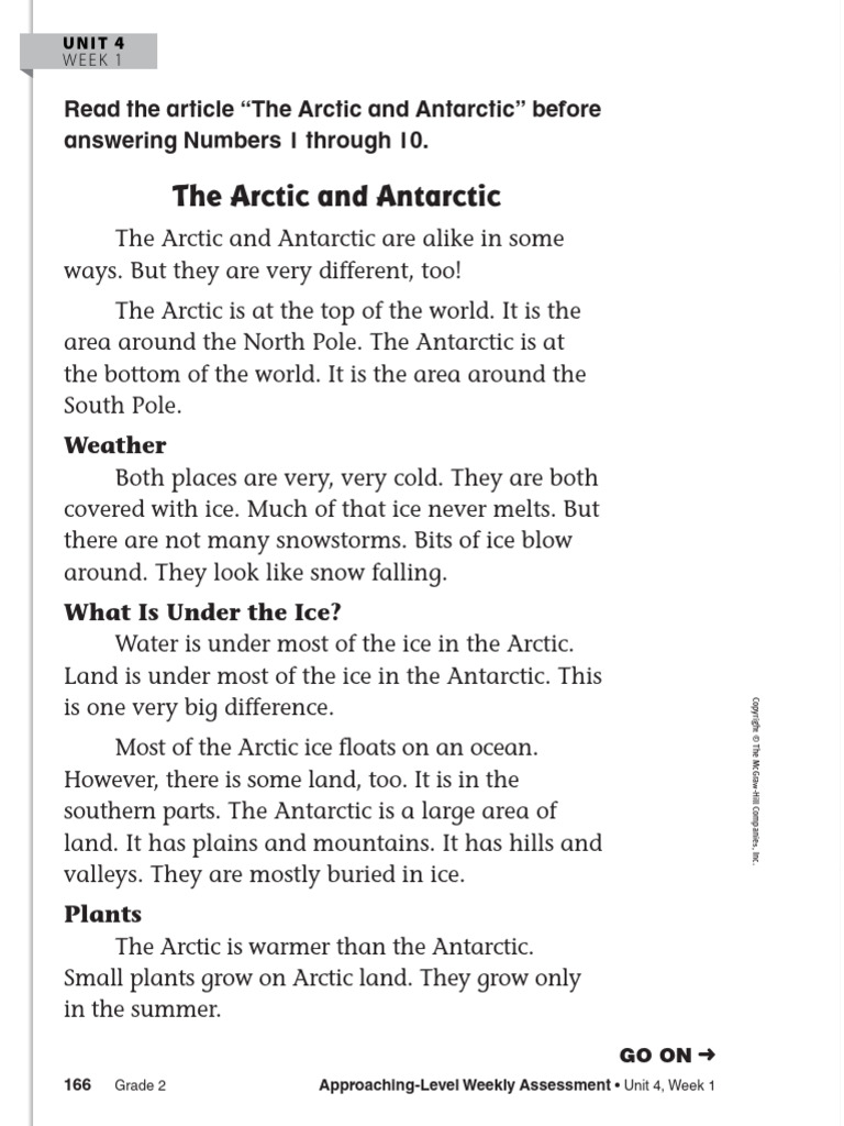U4w1 - Reading Comprehension Test | PDF | Beach | Arctic