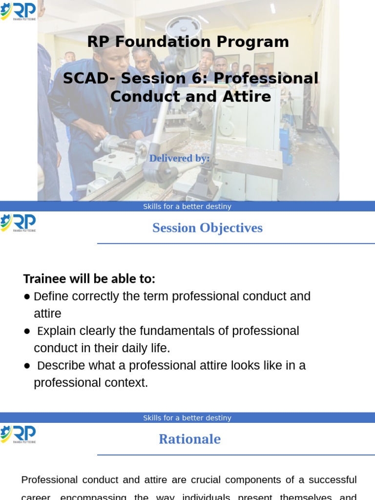 PPT6 - Professional Conduct and Attire | PDF | Learning | Human Communication
