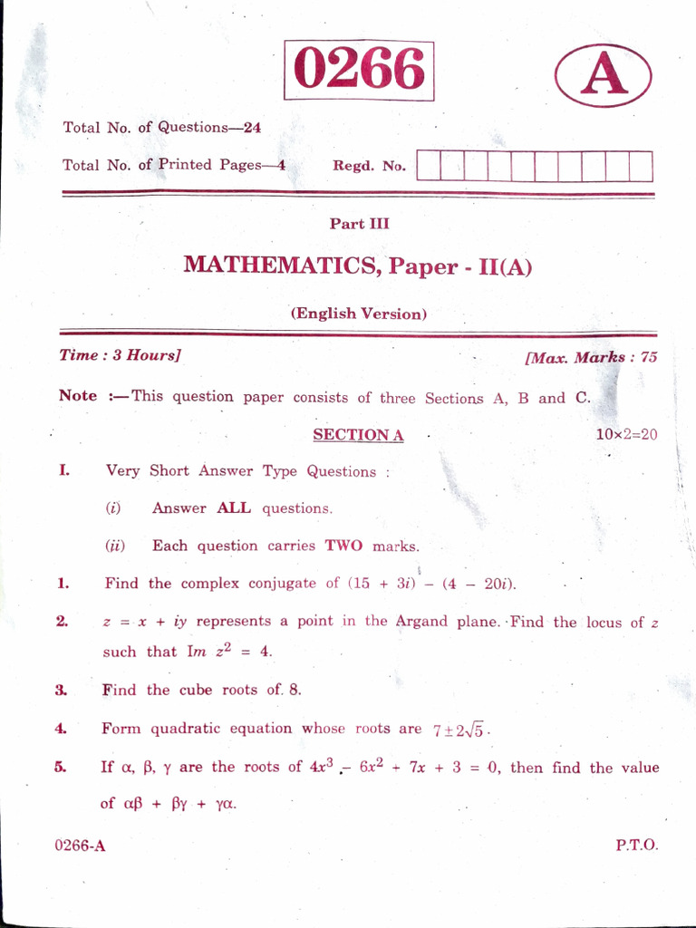 SR Maths Question Paper 2025 Ap | PDF | Probability Theory | Variance