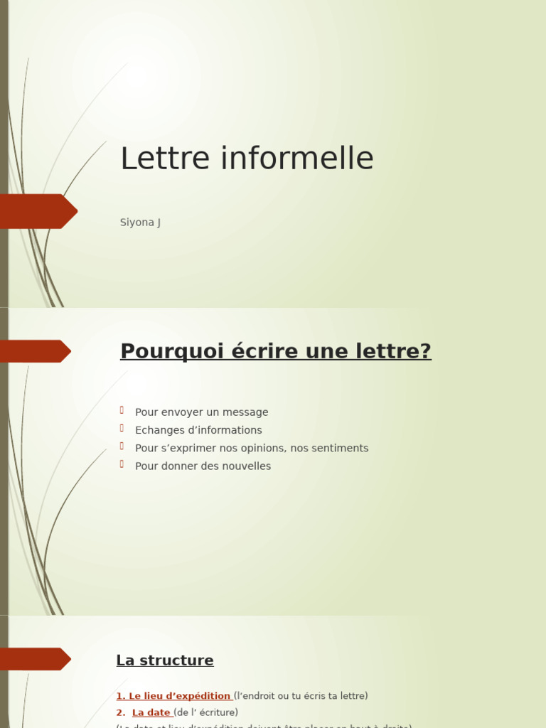 Une Lettre Informelle | PDF