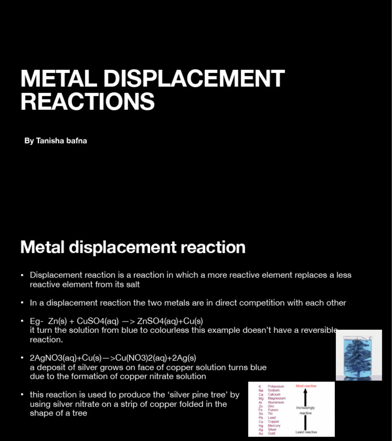 Understanding Metal Displacement Reactions | PDF