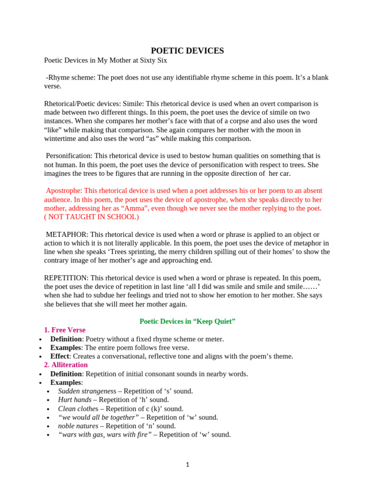 All Poetic Devices | PDF | Poetry | Poetics