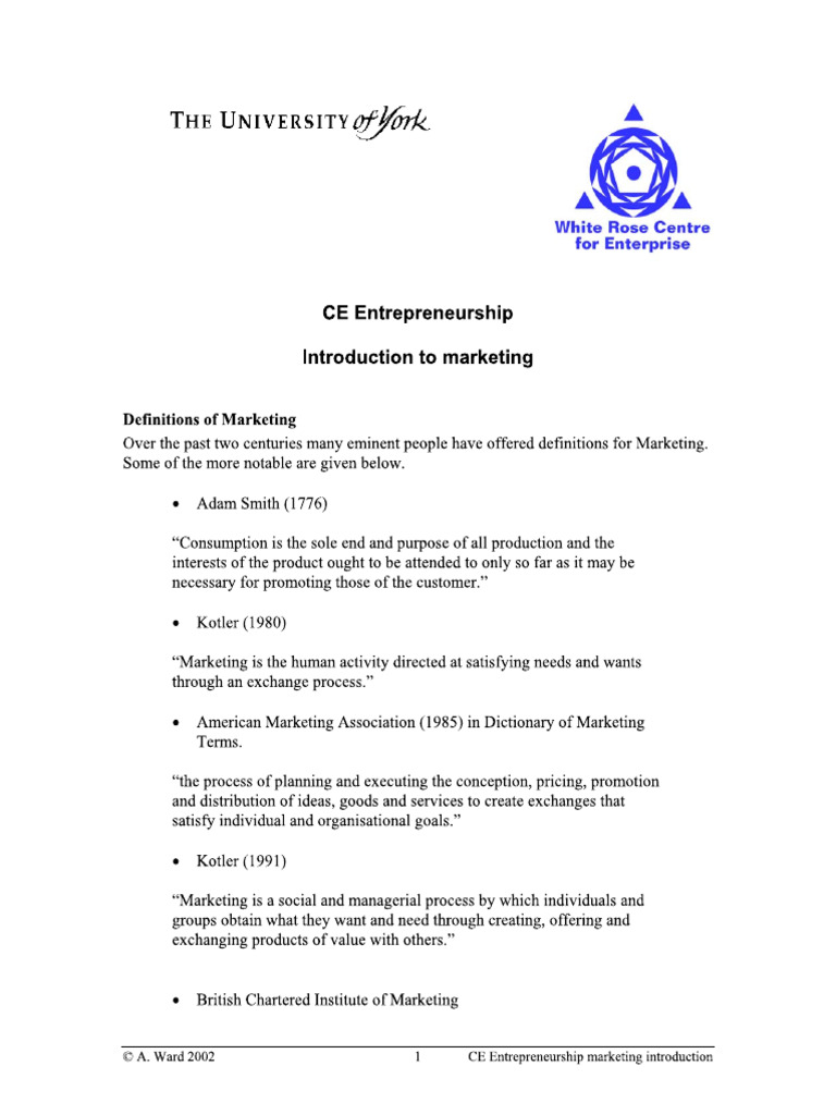 Marketing - Market Definition | PDF