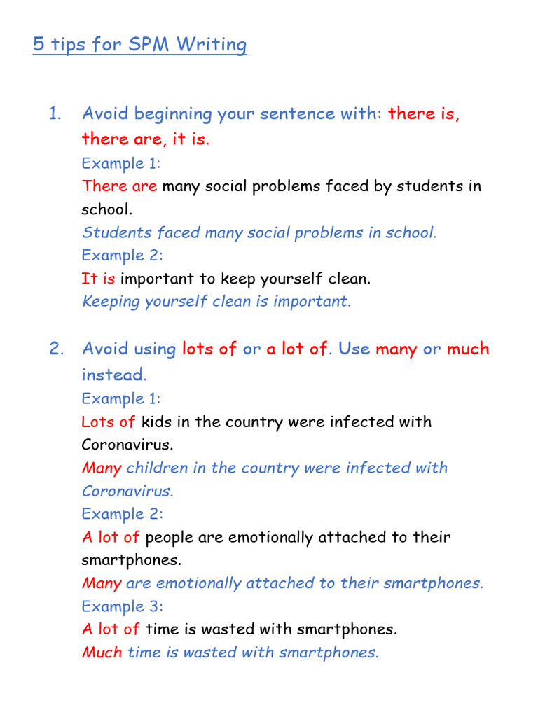 5 Essential Tips for SPM Writing | PDF
