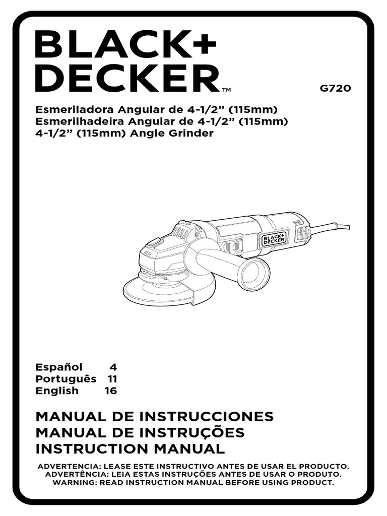 Black & Decker g720 Manual | PDF | Residuos | Enchufes y tomas de corriente alterna
