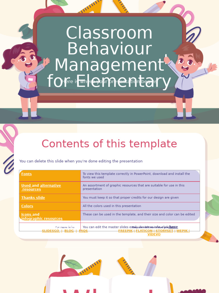 Classroom Behaviour Management For Elementary by Slidesgo | PDF ...