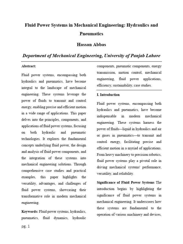 36.Fluid Power Systems in Mechanical Engineering Hydraulics and Pneumatics | PDF | Actuator ...